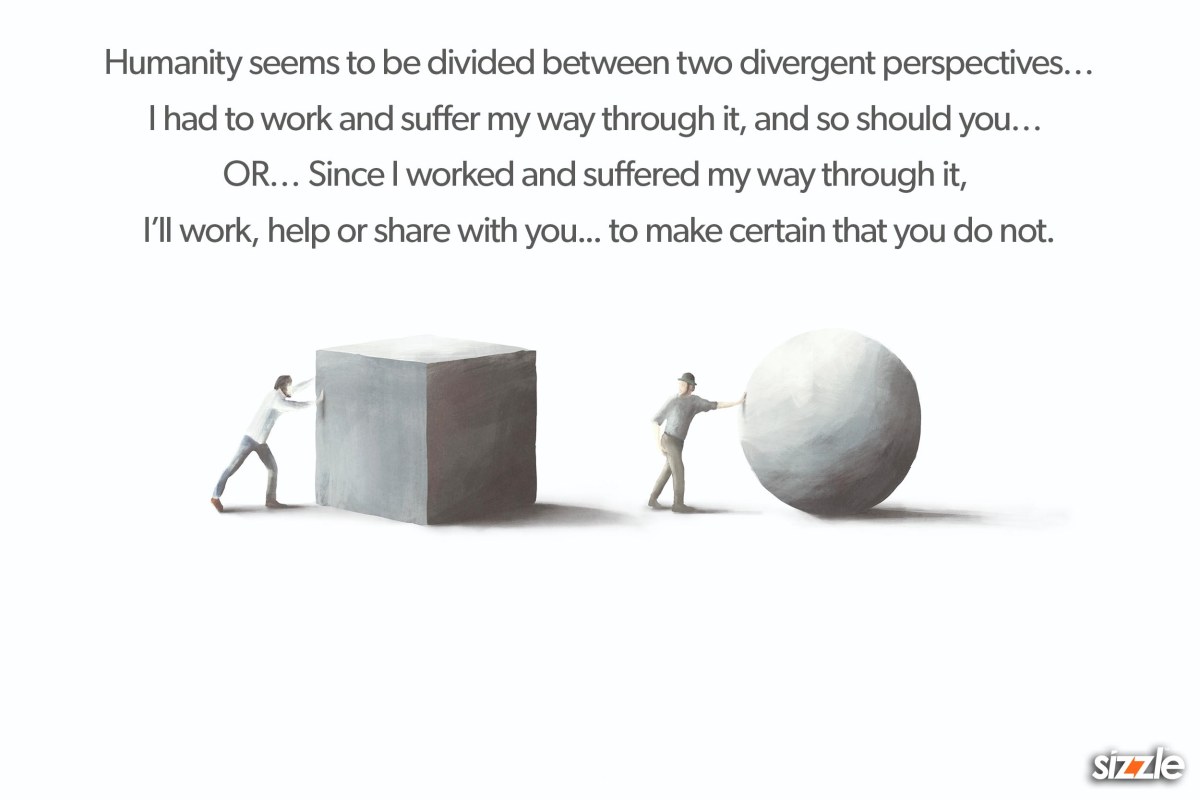 Humanity seems to be divided between two divergent perspectives…I had ...